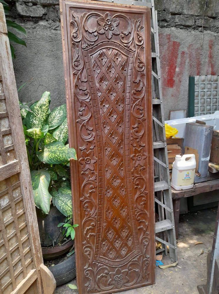 Repriced -Narra Wooden Panel with carvings, Furniture & Home Living ...