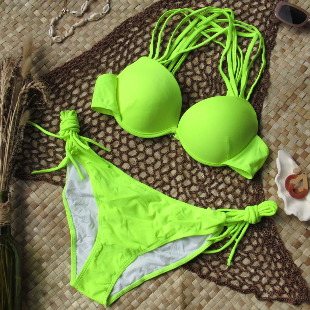 Neon two piece, Women's Fashion, Swimwear, Bikinis & Swimsuits on Carousell