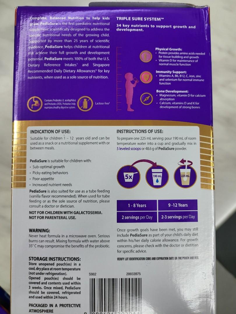 Pediasure Gold Classic Vanilla 600g X 4 Value Pack (For 1-12yrs Old), Everything Else on Carousell