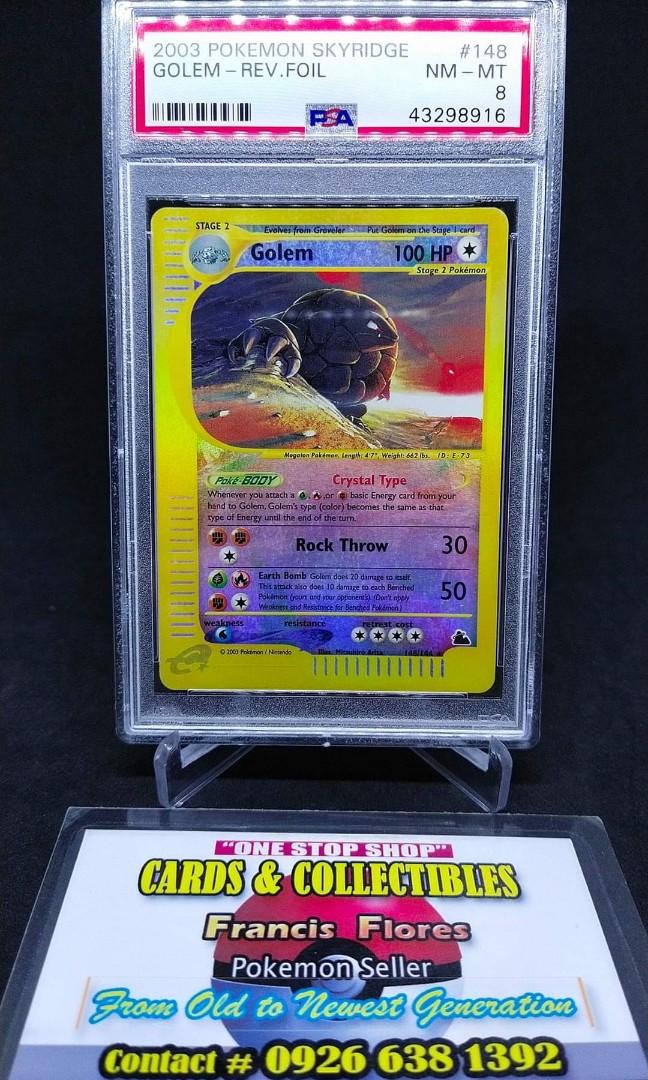 Pokemon GRADED Card - PSA 8: GOLEM #148 - REVERSE FOIL (SKYRIDGE) YEAR ...