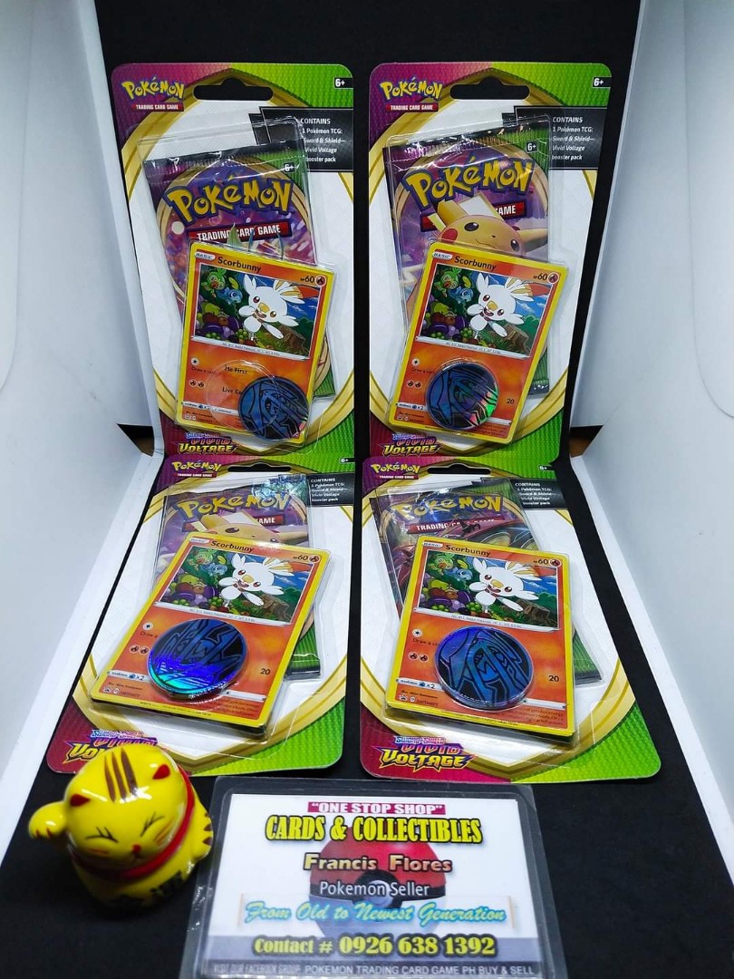 Pokemon SEALED - SCORBUNNY PROMO, 1 BOOSTER PACK, 1 COIN & 1 CODE CARD ...