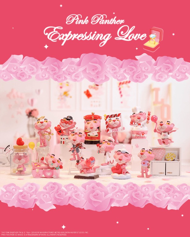 POP MART PINK PANTHER EXPRESSING LOVE SERIES Case Of 12 Blind Boxes ...