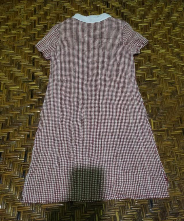 Premium Korean Dress Red Checkered Uniform Dress, Women's Fashion ...