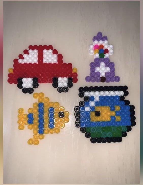 Pyssla Beads Bunny/Parrot/Mickey/Minnie, Hobbies & Toys, Stationery ...