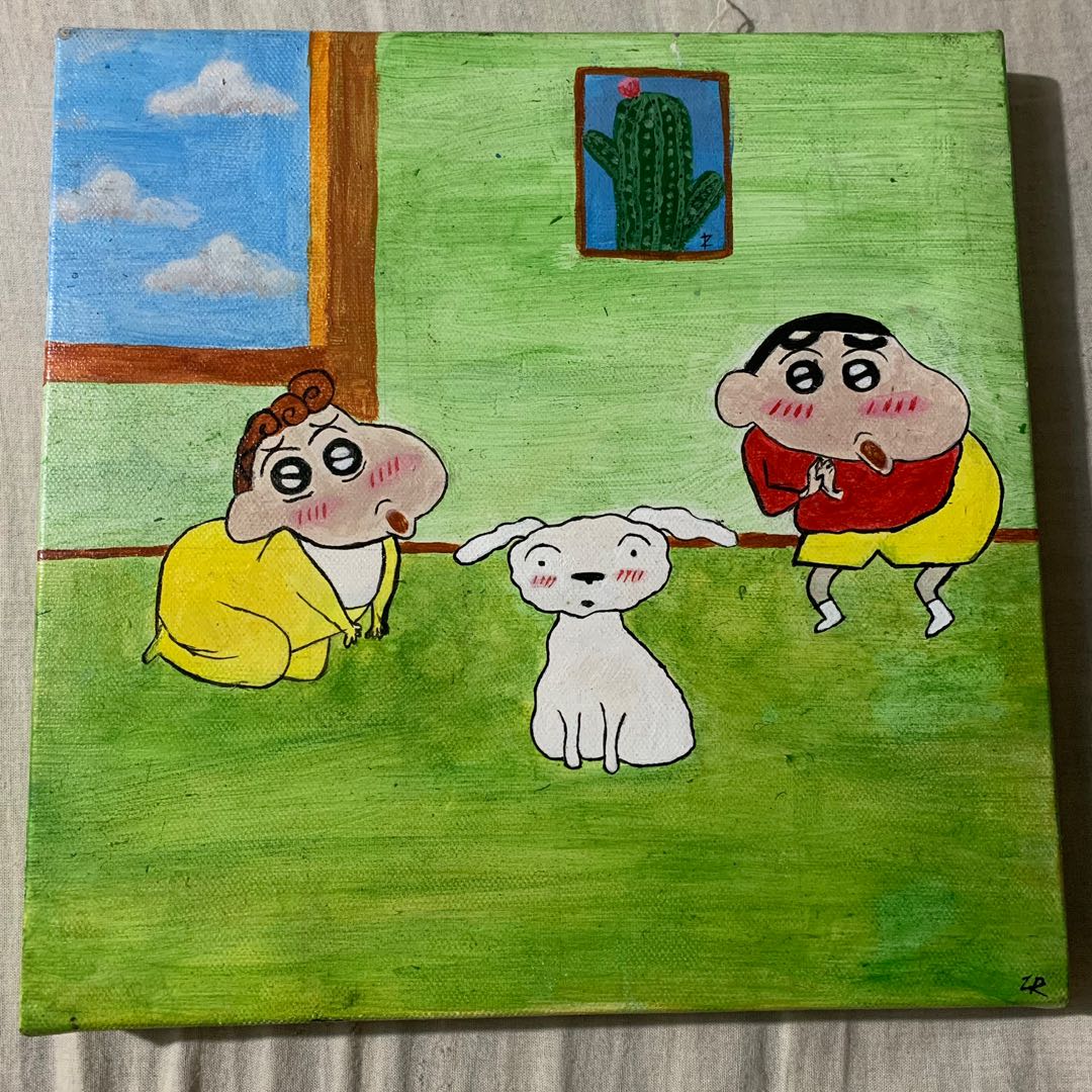 Shin-chan painting, Hobbies & Toys, Stationary & Craft, Handmade Craft ...
