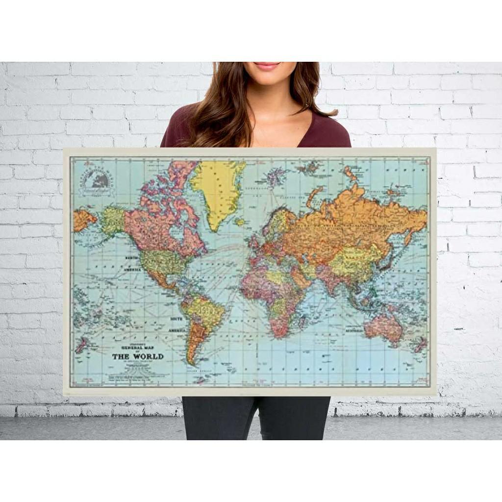 STANFORDS GENERAL MAP OF THE WORLD (COLOUR) MAXI POSTER, Hobbies & Toys ...