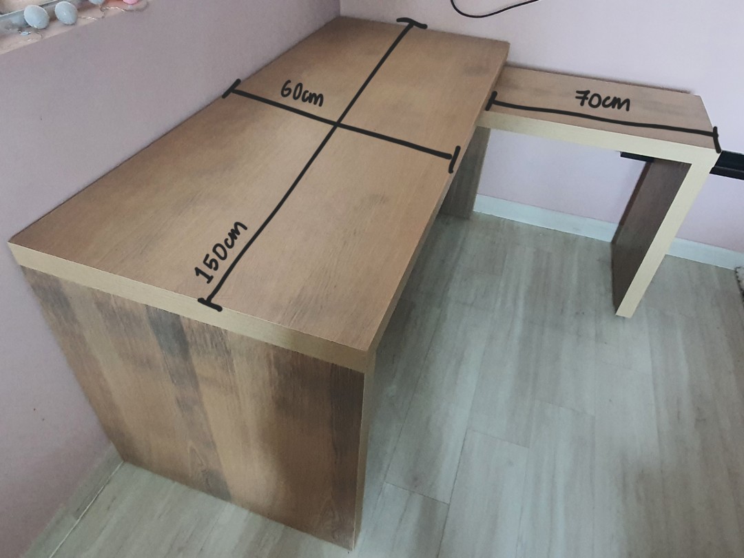 Study table with extension, Furniture & Home Living, Furniture, Tables ...