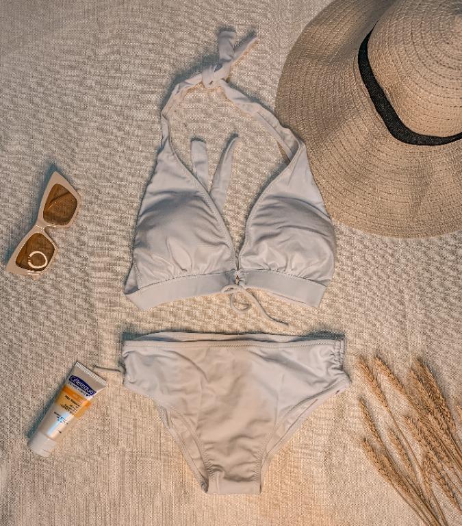 White Two-piece Swimsuit, Women's Fashion, Swimwear, Bikinis ...