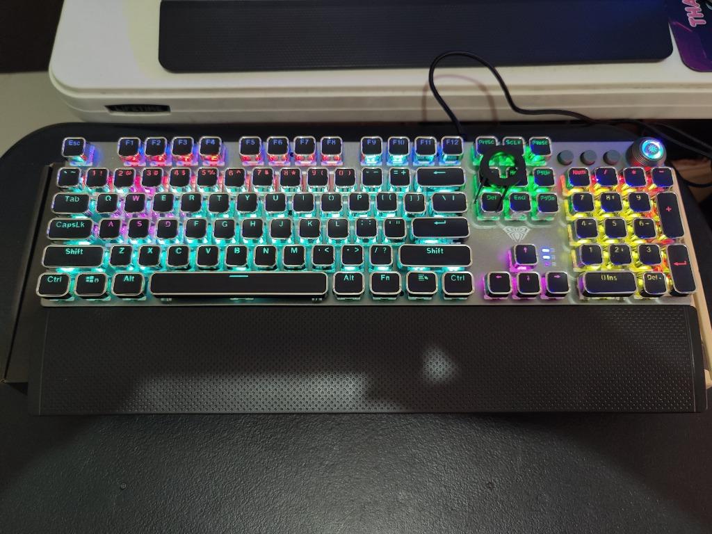 AULA F2088 Retro Mechanical Gaming Keyboard with RGB Rainbow Backlit ...
