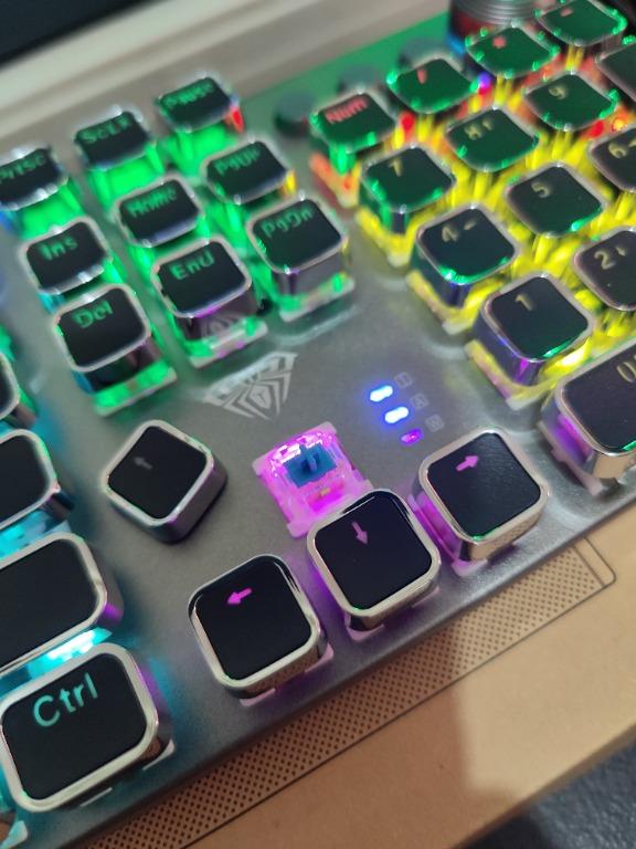 AULA F2088 Retro Mechanical Gaming Keyboard with RGB Rainbow Backlit ...