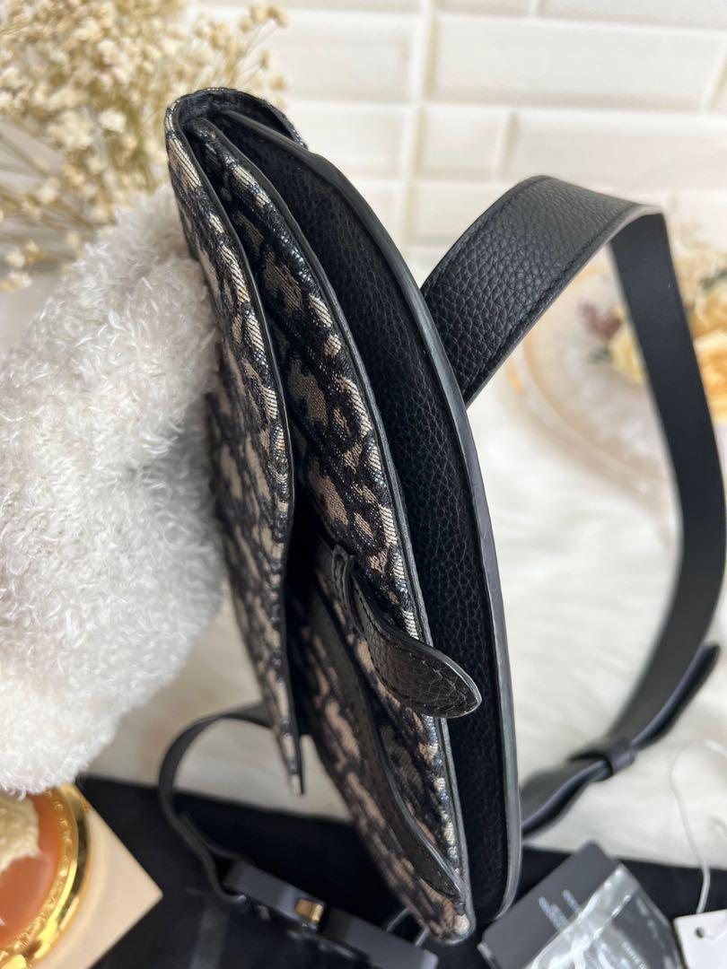 Authentic Dior Oblique Jacquard Mini Saddle Belt Bag/Fanny Bag, Luxury ...