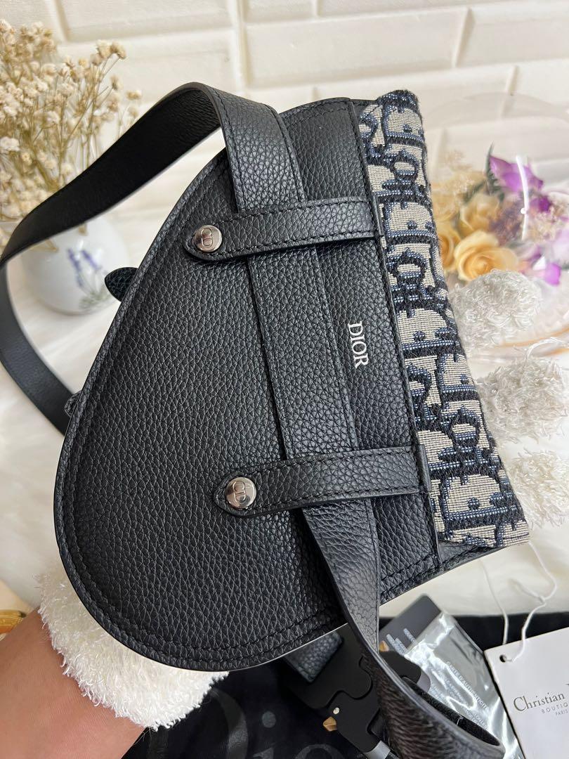 Authentic Dior Oblique Jacquard Mini Saddle Belt Bag/Fanny Bag, Luxury ...