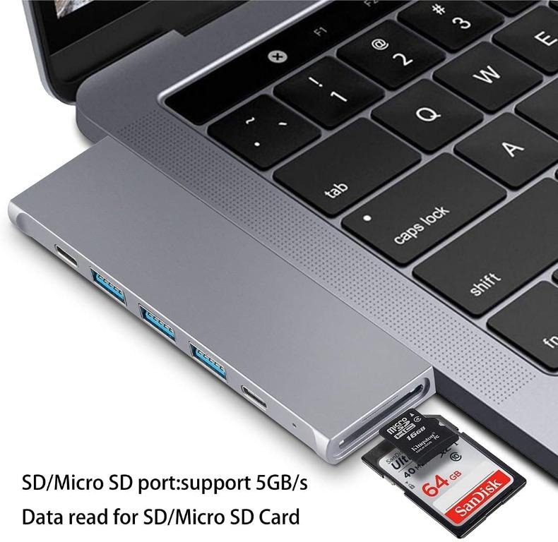 [C2334] USB C Hub Adapter for MacBook, Computers & Tech, Parts ...