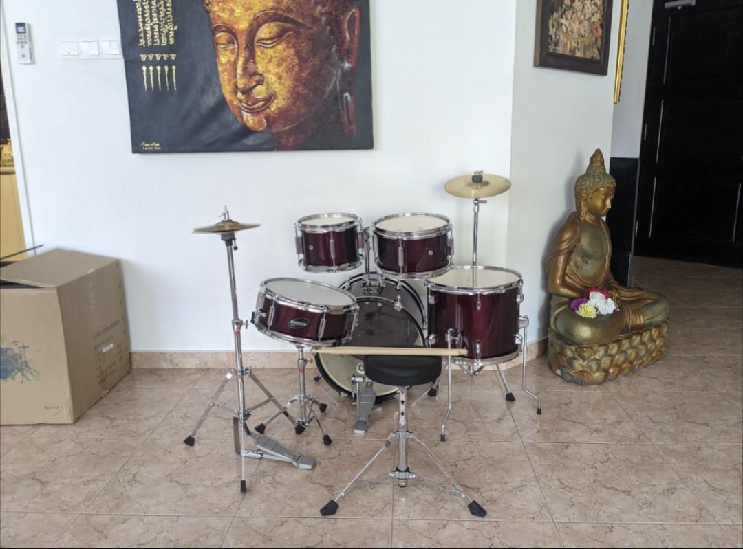 [Deal] DRUM KIT LUDWIG 5-PIECE JUNIOR DRUM SET WINE RED, Hobbies & Toys ...