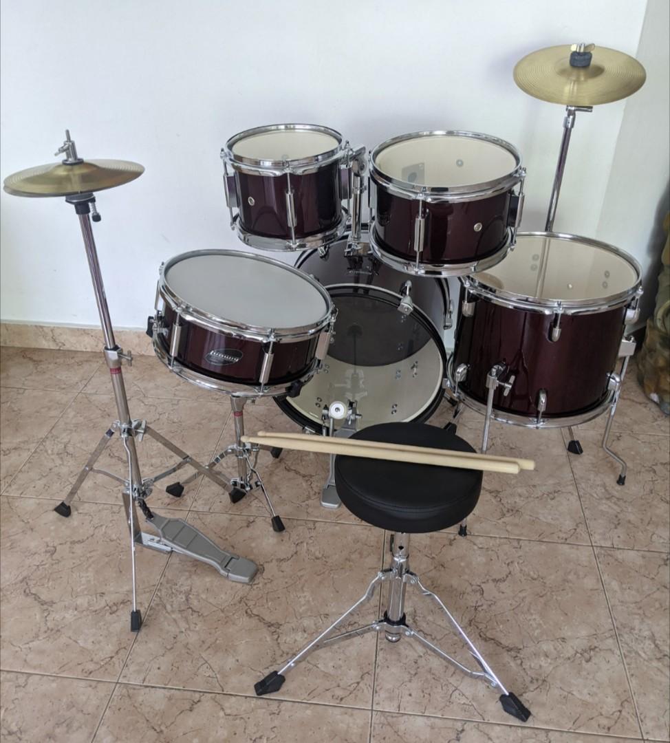 [Deal] DRUM KIT LUDWIG 5-PIECE JUNIOR DRUM SET WINE RED, Hobbies & Toys ...
