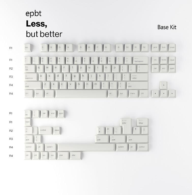 ePBT Less But Better Keycap Kits (Base, Novelties, Less, Spacebars ...