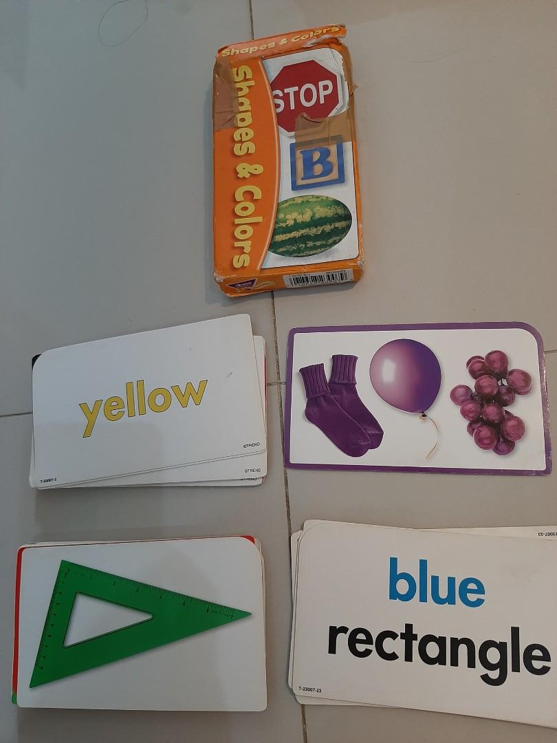 Flashcard color shapes, Buku & Alat Tulis, Buku Anak-Anak di Carousell