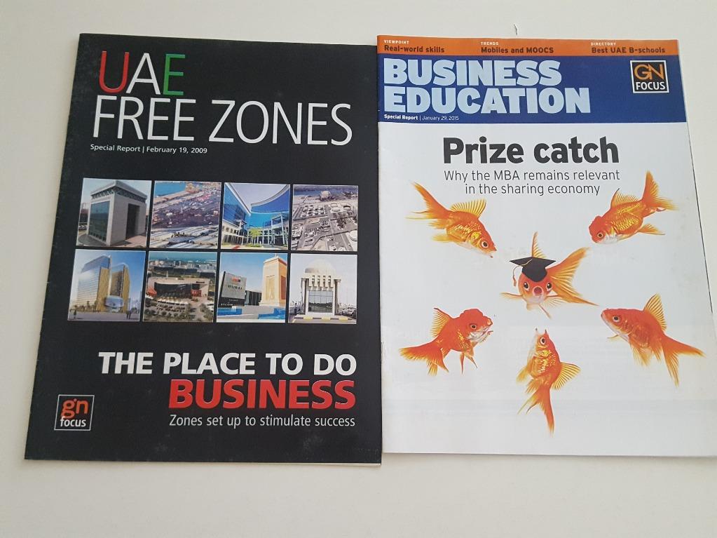 Gulf News Focus UAE Free Zones & Business Education magazine set ...