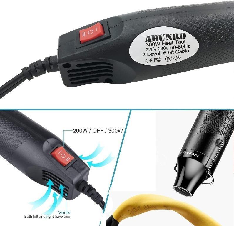 {I4} DIY Heat Gun 6.6ft Cable 300W Dual-Temperature Portable Hot Air ...