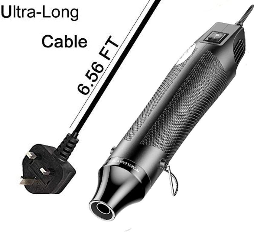 {I4} DIY Heat Gun 6.6ft Cable 300W Dual-Temperature Portable Hot Air ...