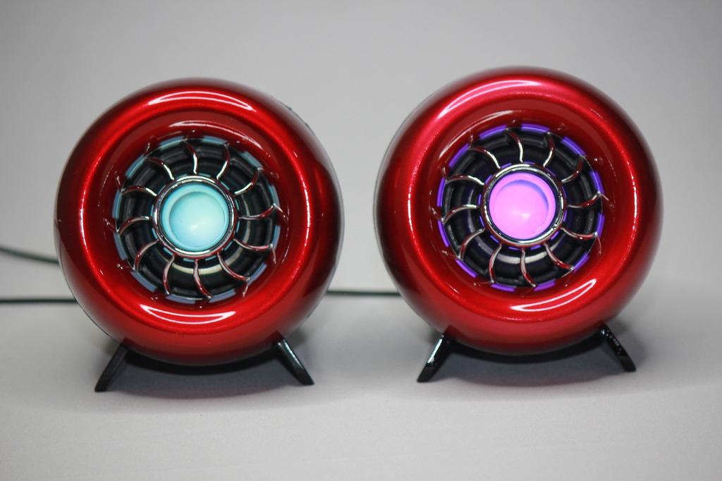 INPLAY MS005 BLACK RED, MINI SPEAKER RGB USB 2.0 CHANNEL MULTIMEDIA, 3.5mm AUDIO JACK PLUG ...