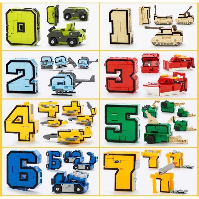 Kids Alphabet Number Robot Animals Dinosaur Warrior Warp Figurines ...