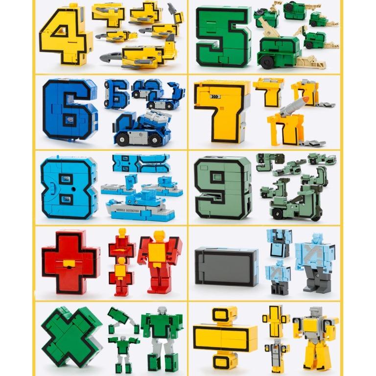 Kids Alphabet Number Robot Animals Dinosaur Warrior Warp Figurines ...