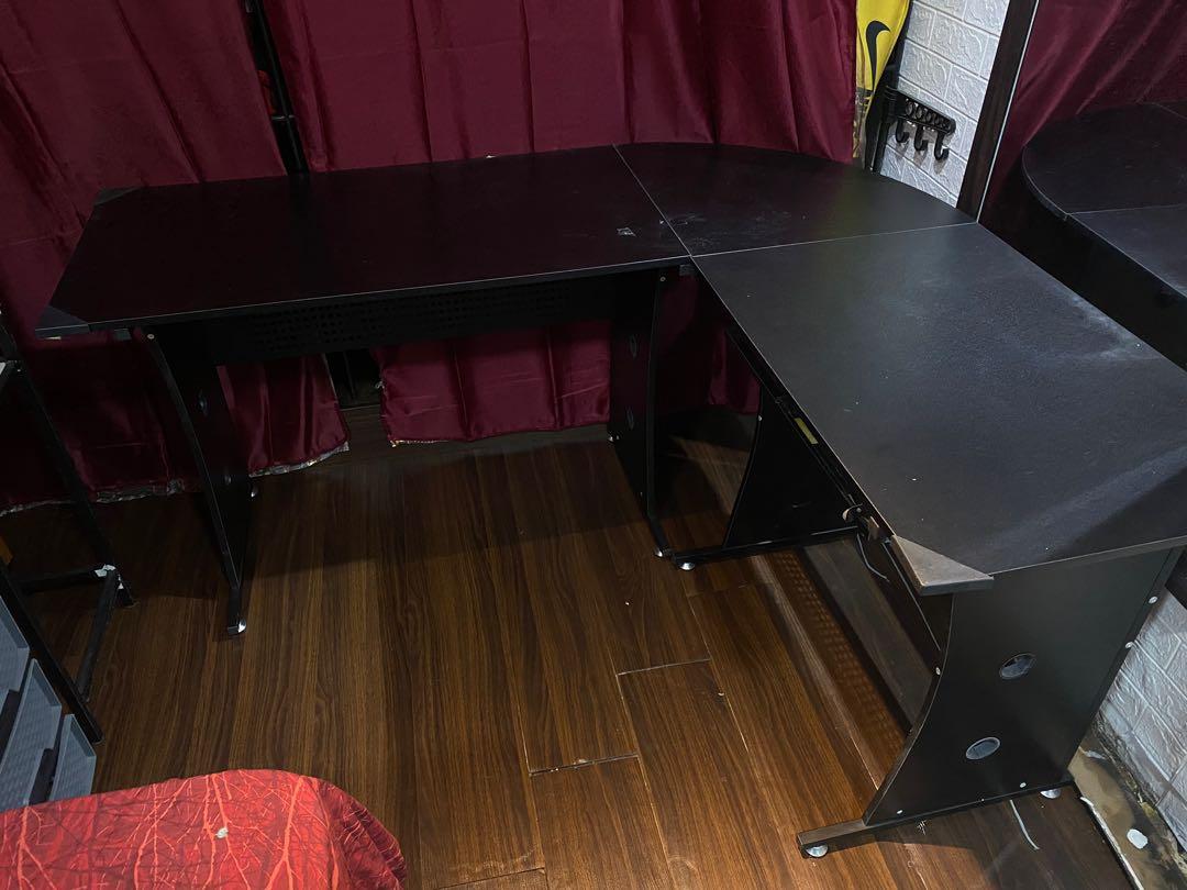 L shape home office computer laptop table, Furniture & Home Living ...