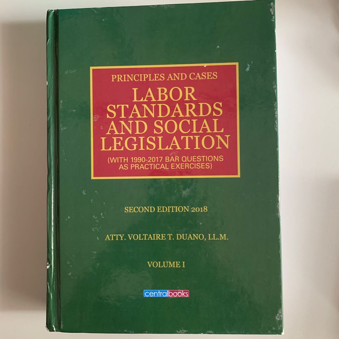 Labor Standards and Social Legislation (hard cover) by Duano (2018 ...