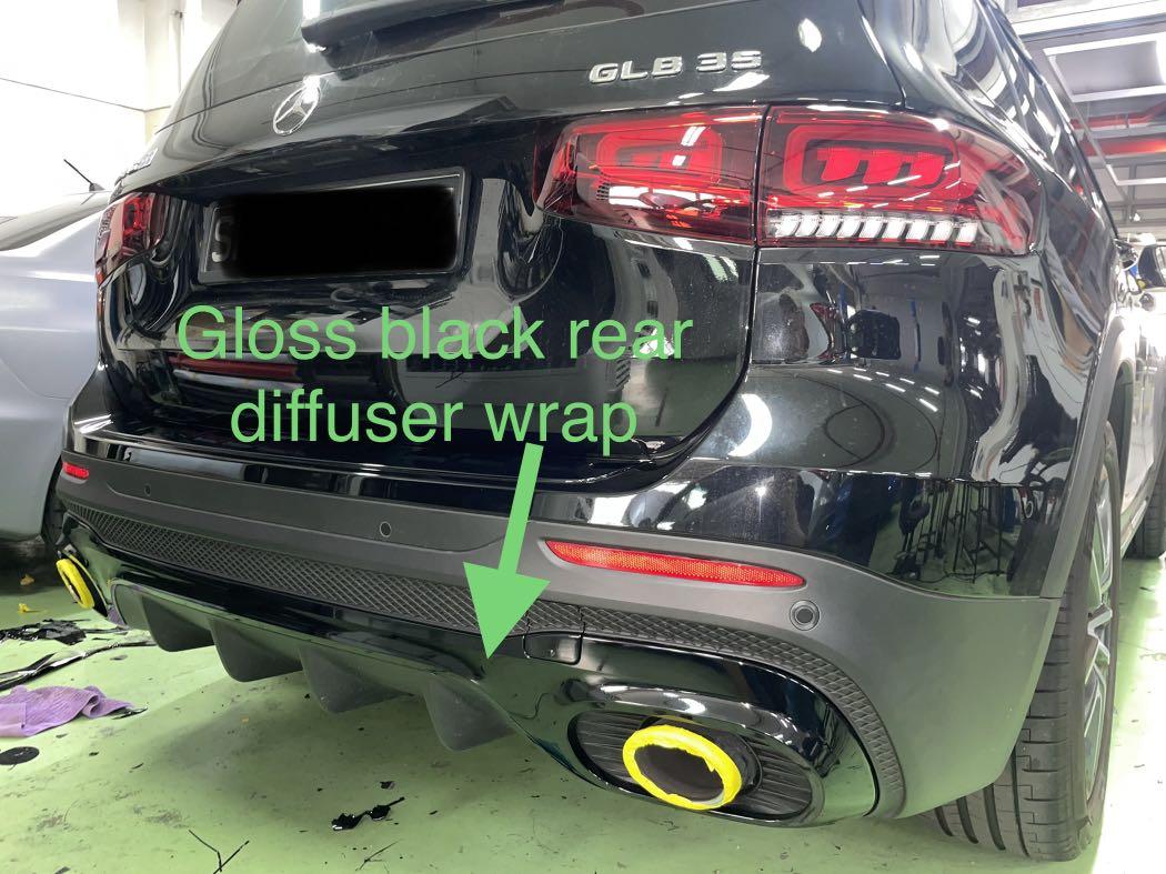 Mercedes GLB 35 gloss black bumper guard, rear diffuser, roof racks ...
