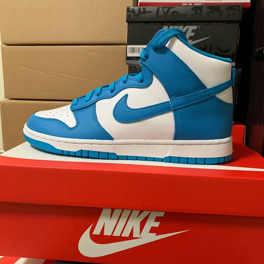 Nike Dunk High “Laser Blue”, Men's Fashion, Footwear, Sneakers on Carousell