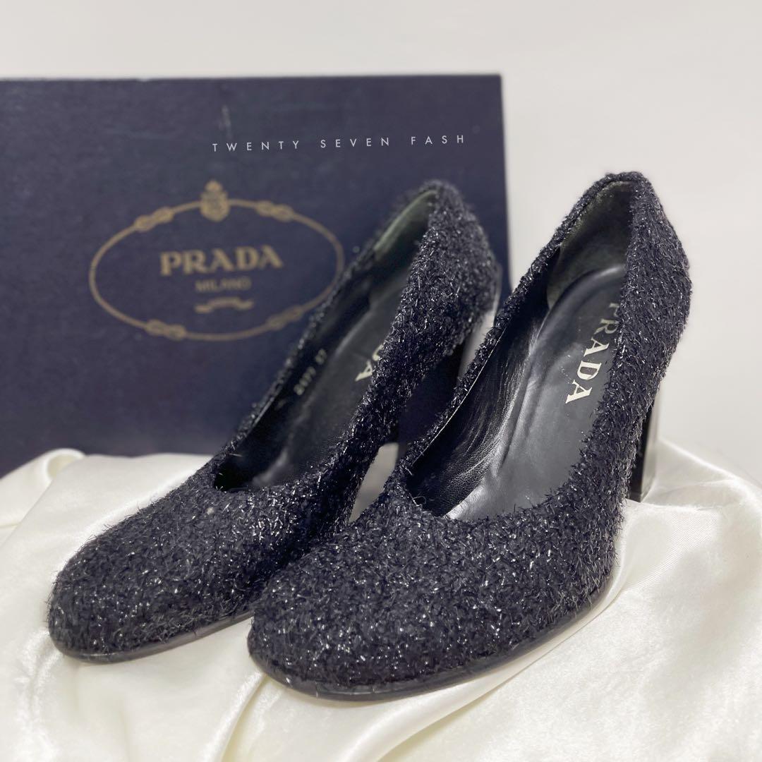 Prada Glittery Block Heels EU37 (Narrow Fit), Women's Fashion, Footwear ...