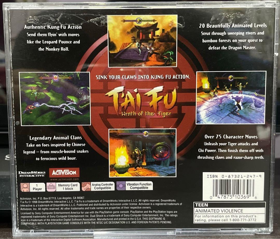 PS1 TAI FU: WRATH OF THE TIGER (NTSC-UC), Video Gaming, Video Games ...