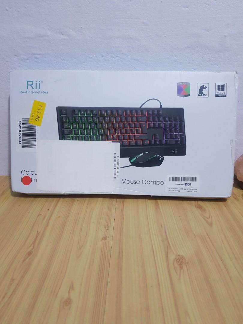 Rii RK400 RGB Gaming Keyboard and Mouse Combo ,Wired Mechanical Feel 3 ...