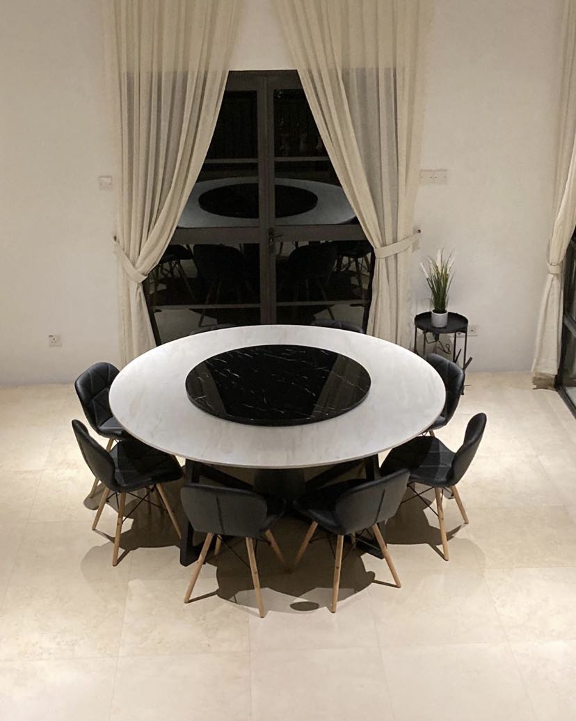 Round marble dining table, Furniture & Home Living, Furniture, Tables ...