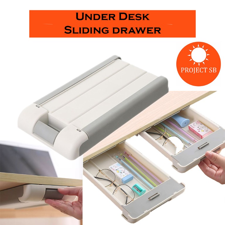 『Ready stock』 Under Desk Drawer / Shelf Sliding Drawer/ Storage Drawer ...