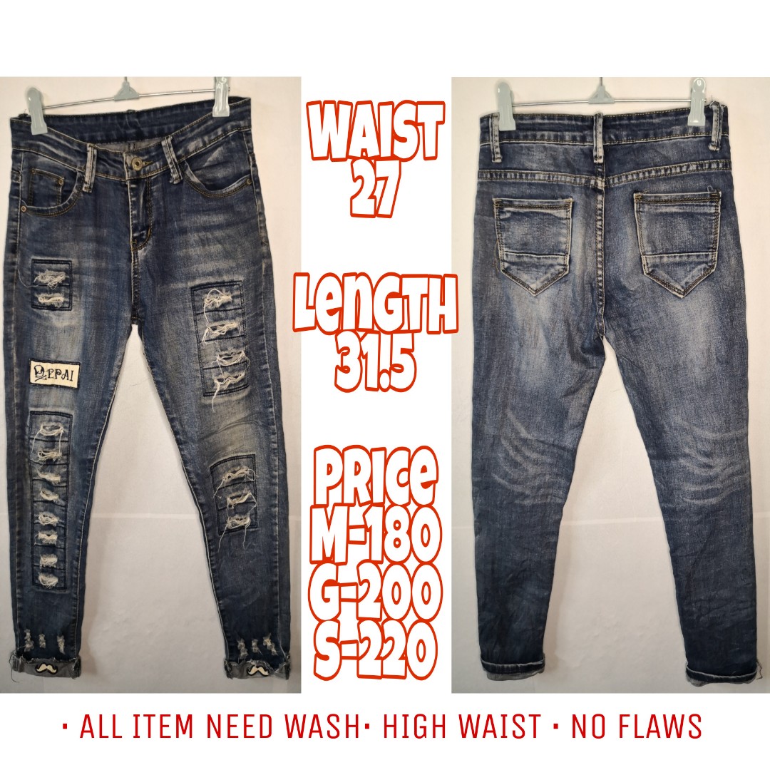 Tattered pants Ripped jeans 30 of 64, Women's Fashion, Bottoms, Jeans ...