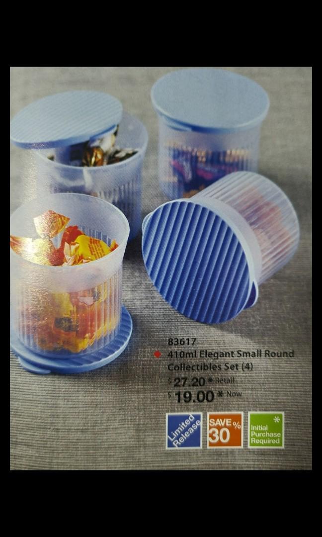 Tupperware Elegant Small Round Collectible Set (4), Furniture & Home ...