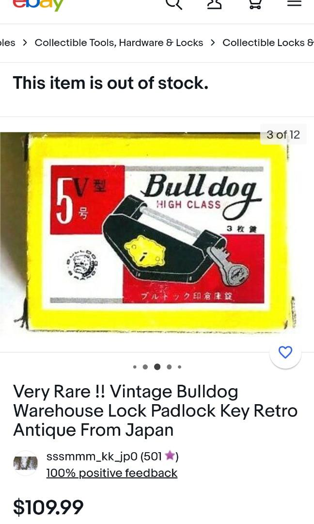 Vintage Bulldog Warehouse Padlock, Made In Japan, Hobbies & Toys ...