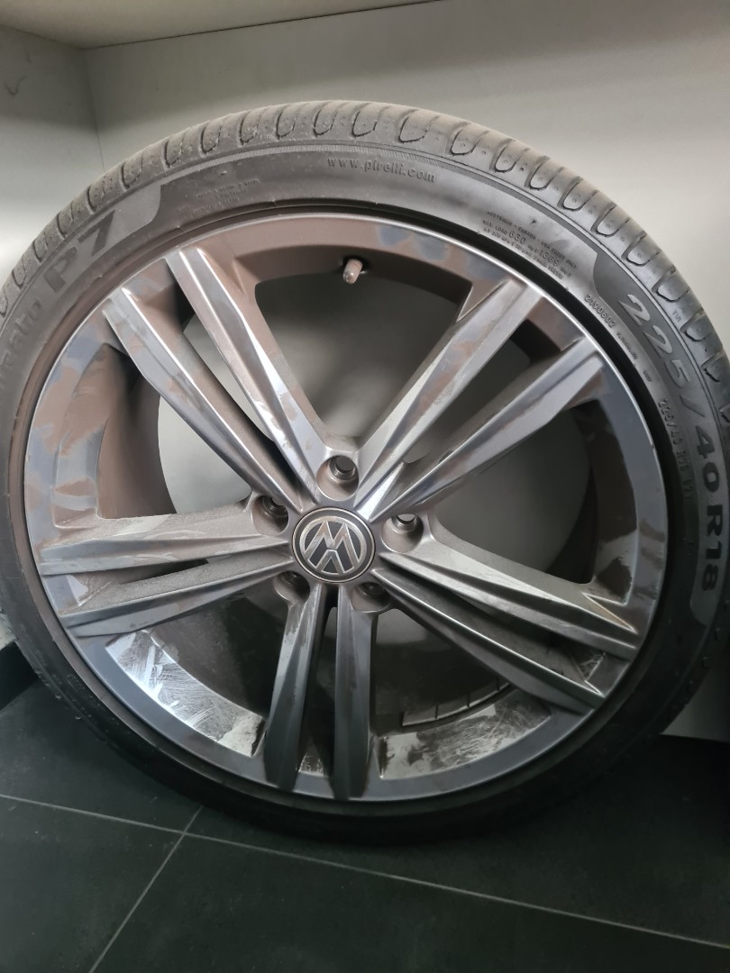 Volkswagen original R line 18" rim, Car Accessories, Tyres & Rims on ...