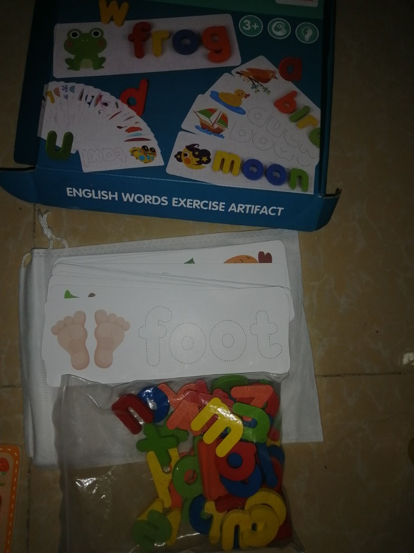Wooden toy english words, Hobbies & Toys, Toys & Games on Carousell
