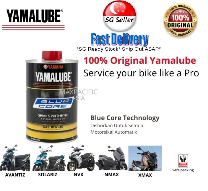 100% Original Yamalube Blue Core Bluecore Scooter Oil Motor Engine Semi ...
