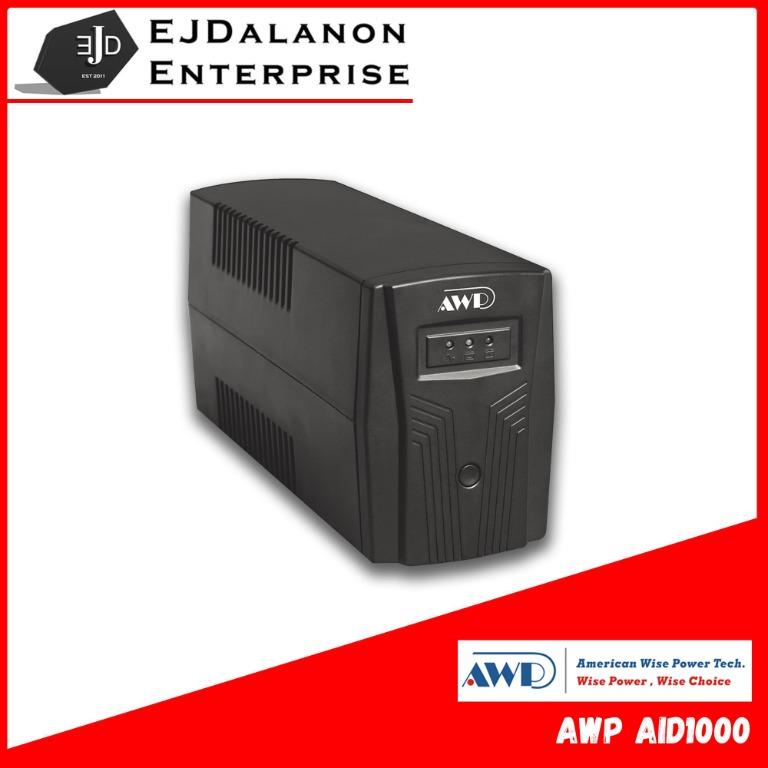 AWP AID1000 Pro Aide Pro LCD 600W-1000VA UPS with AVR Uninterruptible ...