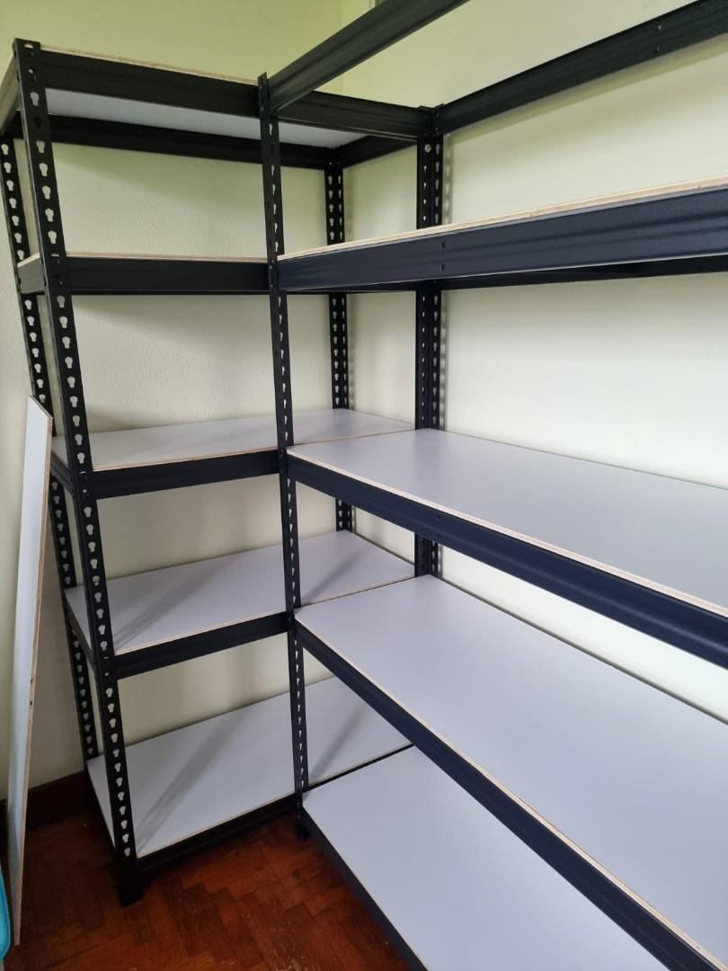 Boltless rack storeroom rack metal shelve, Furniture & Home Living ...