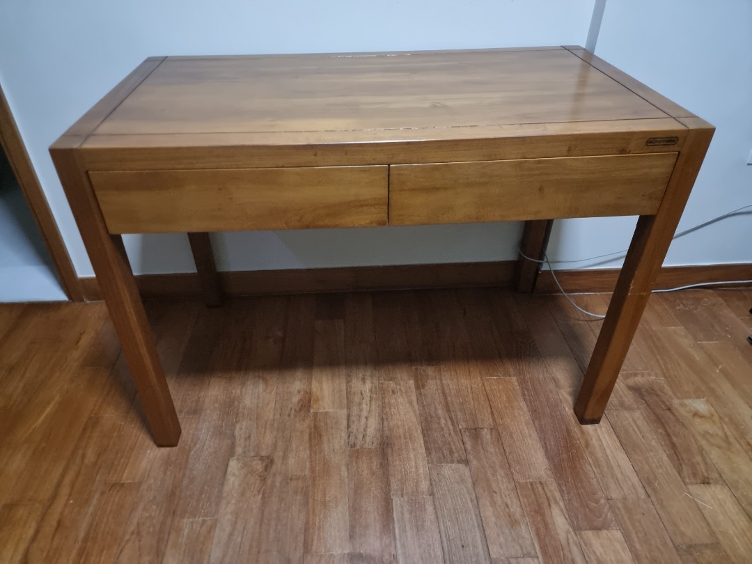 Enkel teak office desk/table, Furniture & Home Living, Furniture ...
