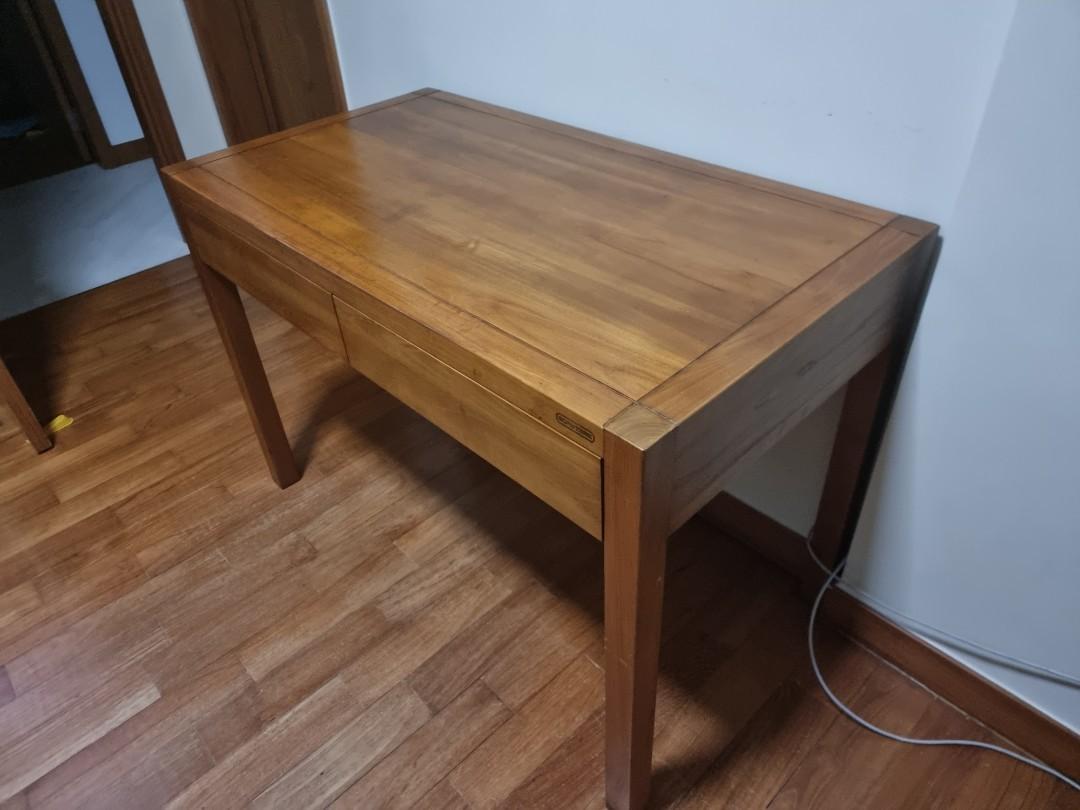 Enkel teak office desk/table, Furniture & Home Living, Furniture ...