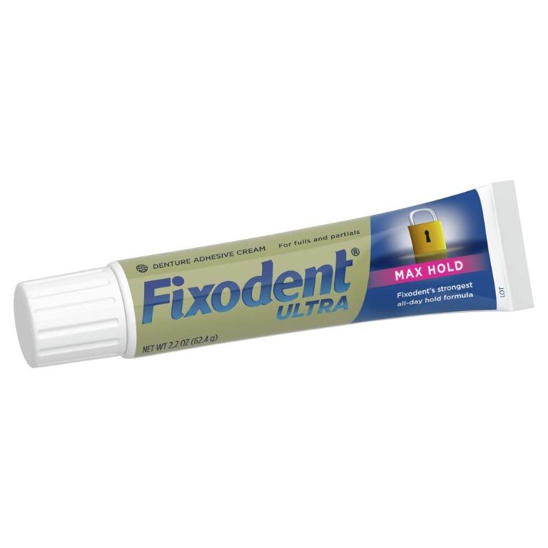 Fixodent Ultra Max Hold Denture Adhesive Cream 2.2 oz, Beauty ...
