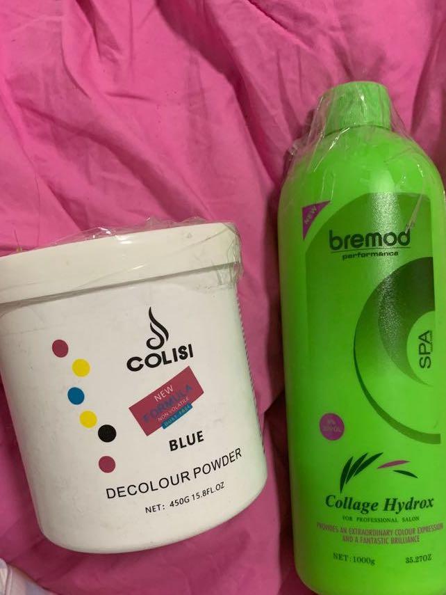 Hair Bleaching Set (Developer & Powder), Beauty & Personal Care, Hair ...