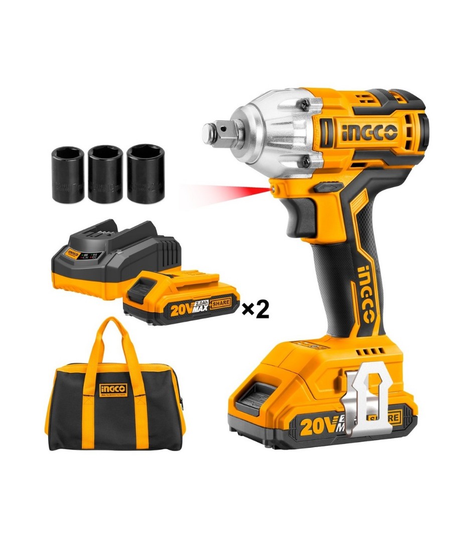 INGCO CIWLI2001 LITHIUM-ION BRUSHLESS 20V CORDLESS IMPACT WRENCH ...