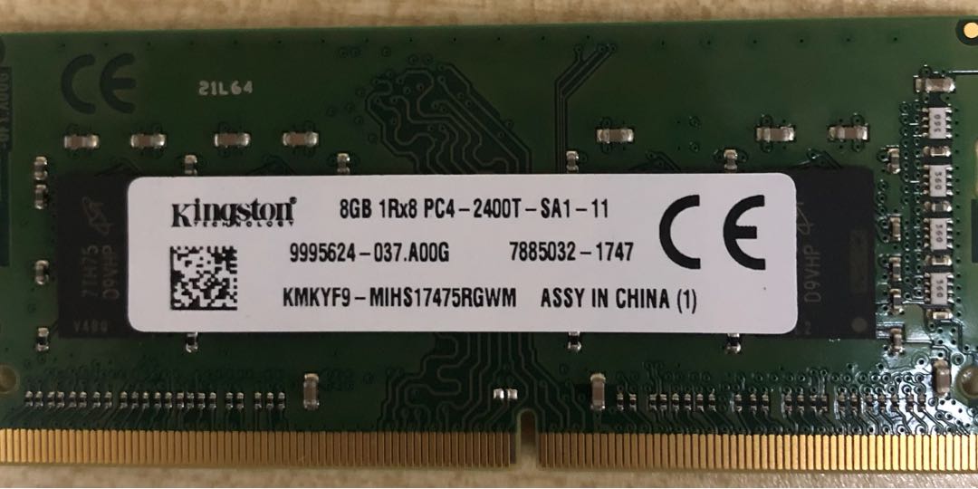 Kingston 8gb 1rx8 Pc4-2400t -sa1-11, Computers & Tech, Parts & Accessories, Other Accessories on ...